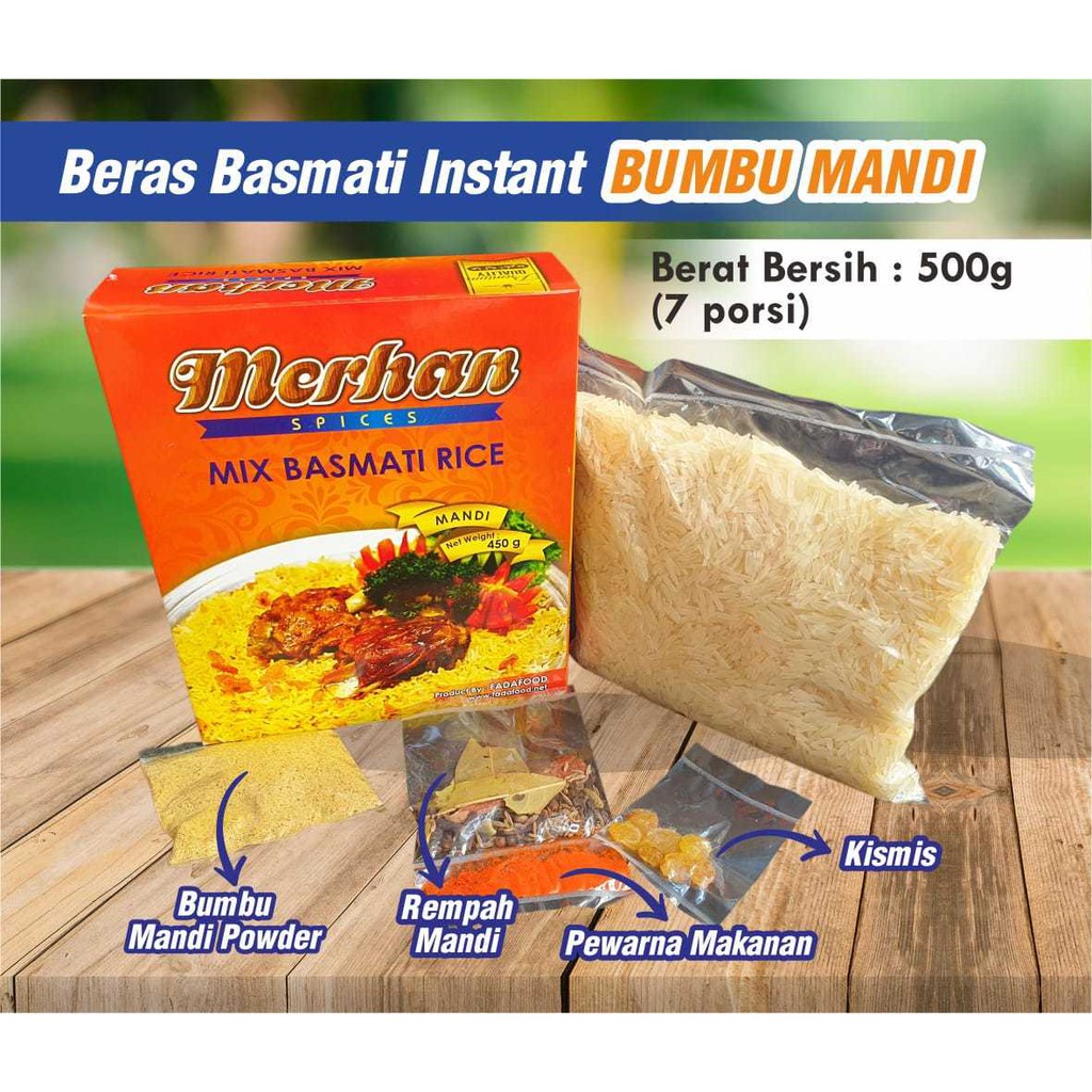 Jual Merhan Paket Basmati Rice + Bumbu Instan Nasi Kebuli Kabsah Mandhi ...