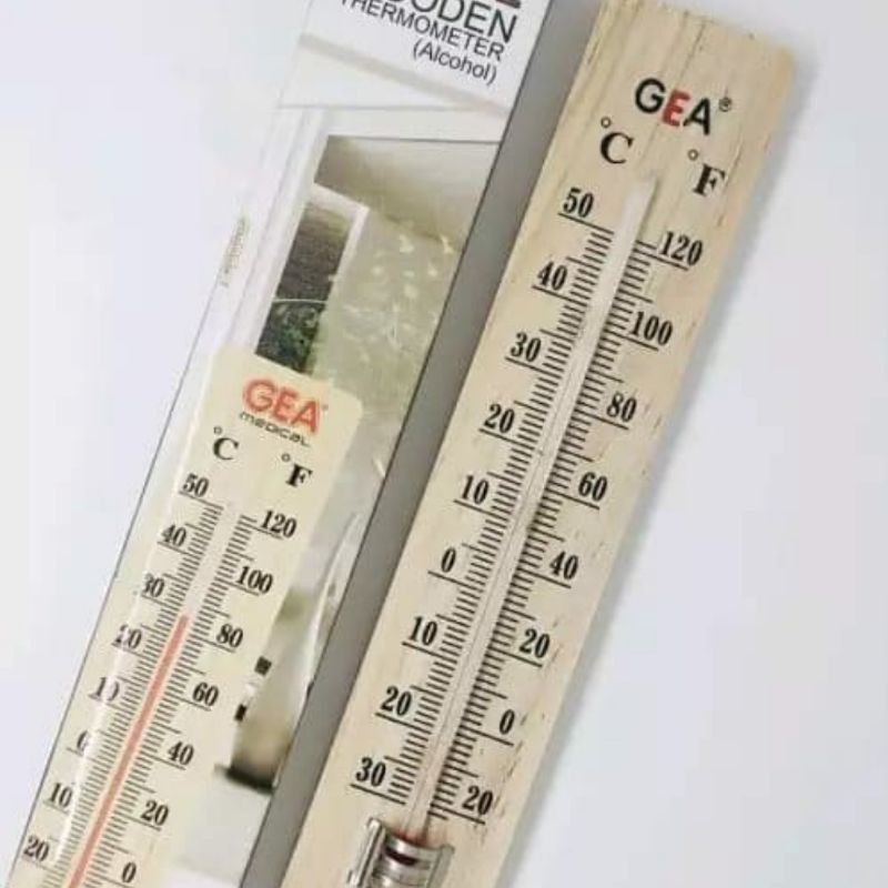 Jual Thermometer Ruangan Model Kayu Gea S092 / Wooden Termometer ...