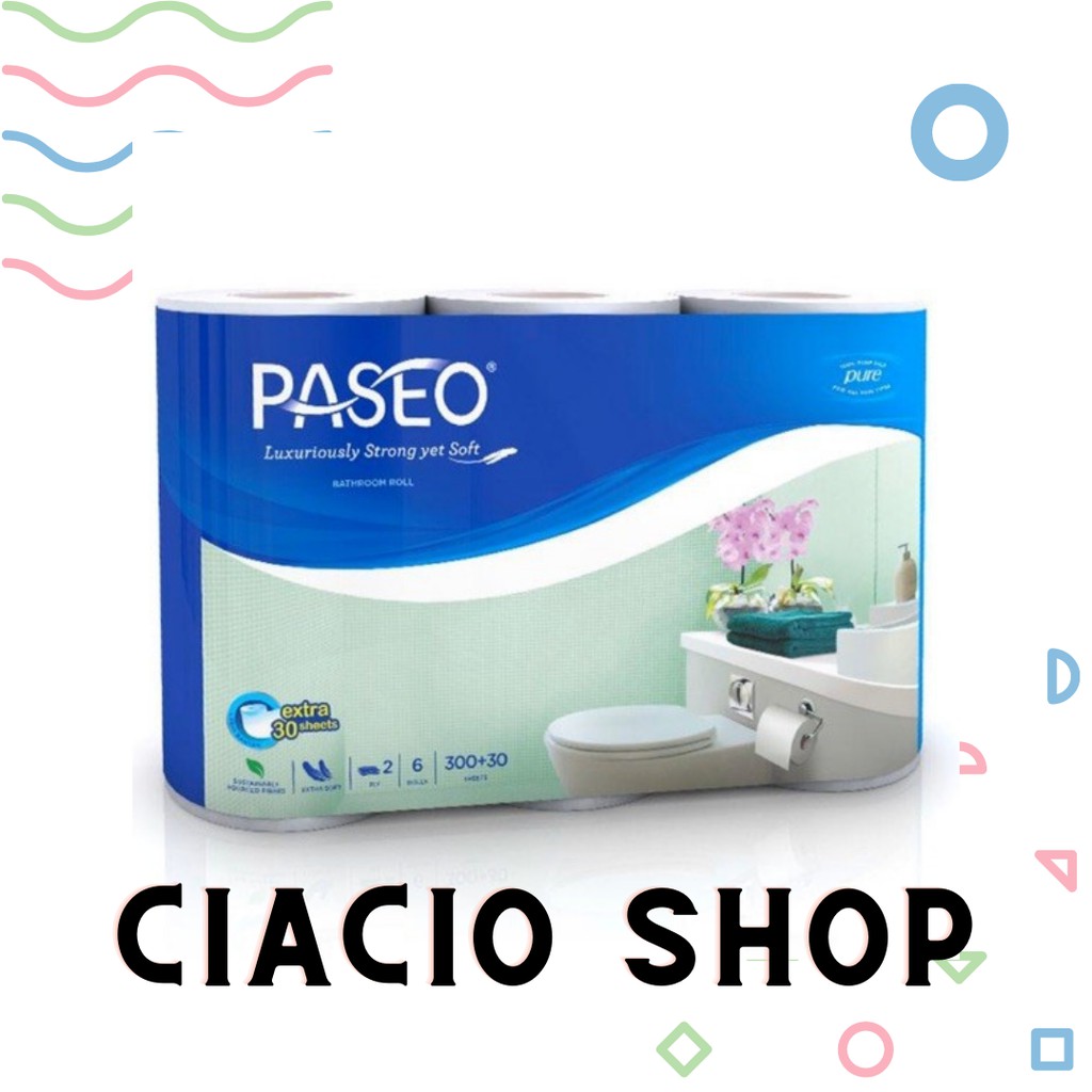 Jual TISSUE PASEO BATHROOM ROLL 2-PLY 6 ROLLS X 300 SHEETS Tisu Toilet ...