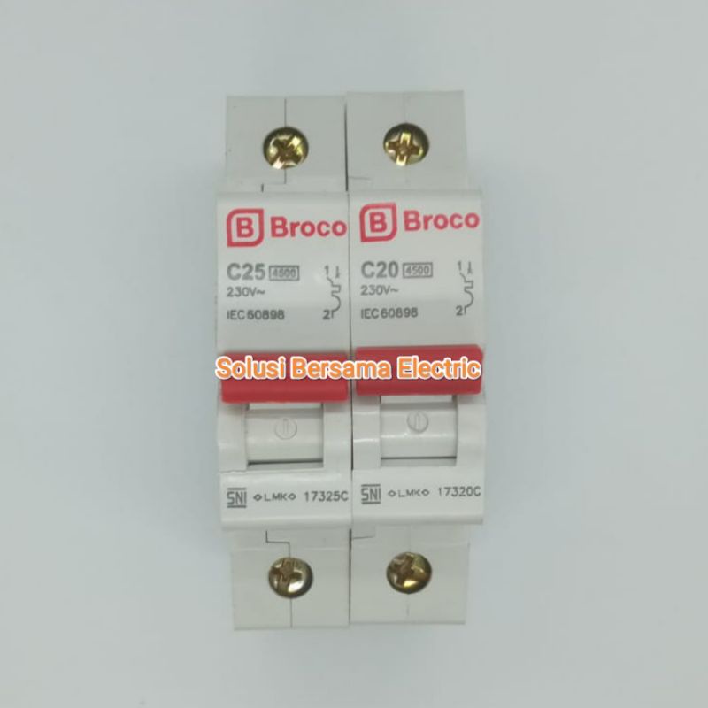 Jual MCB BROCO 1 PHASE 20A/25A 17320C/17325C SNI | Shopee Indonesia