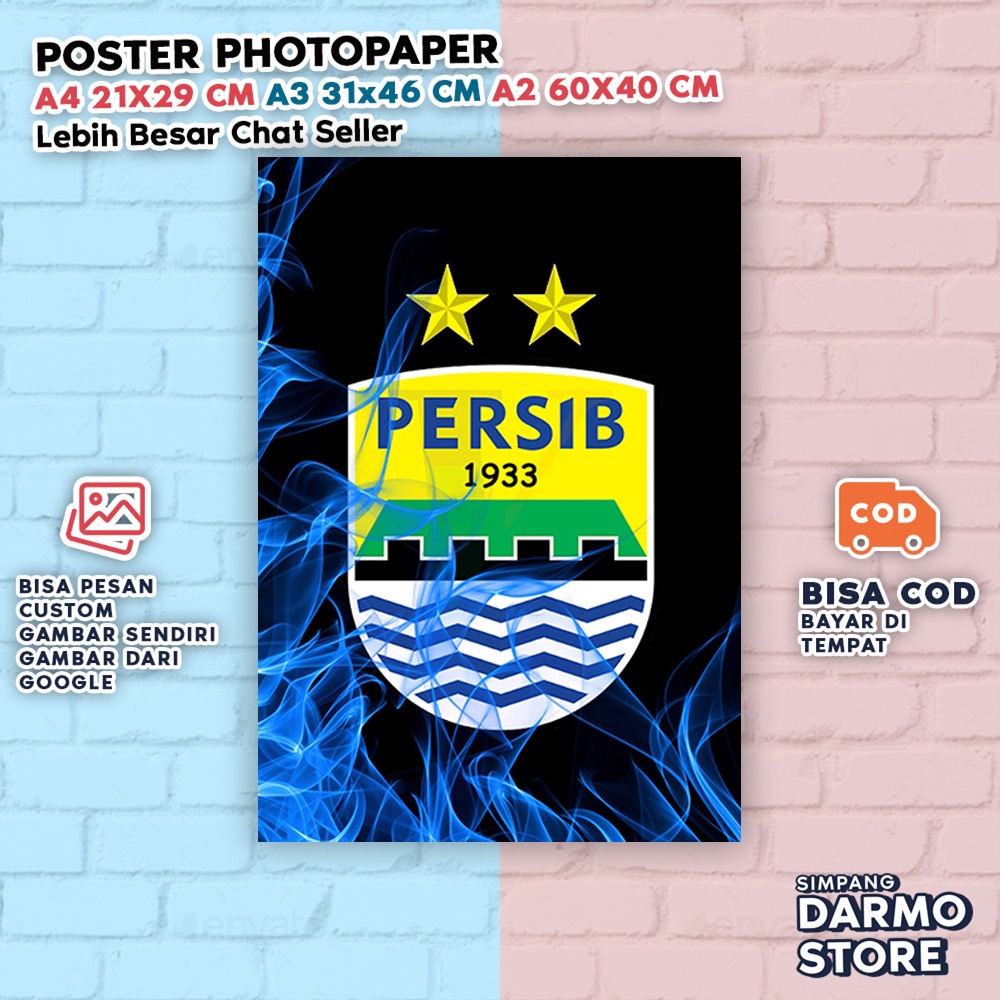 Jual Poster Persib Bandung Berbagai Ukuran Foster Bola Club Negara Fifa ...