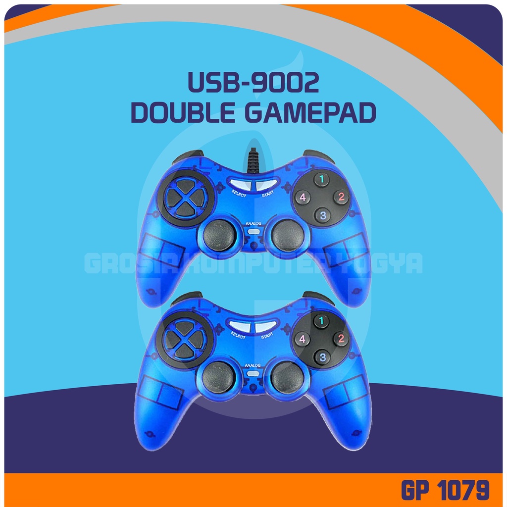 Jual USB-9002 Turbo Dual Shock Double Game Controller Joystick Gamepad ...
