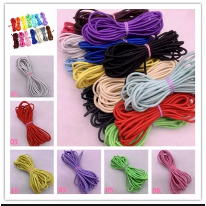 Jual 1 meter Tali Elastis 2,5 mm Sengkelit Tali Karet String Strap ...