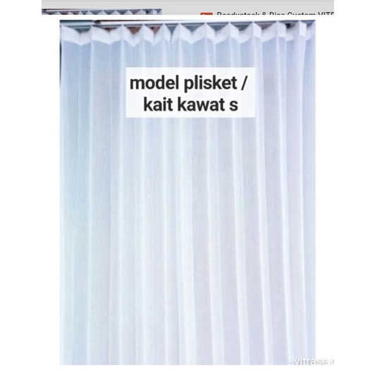 Jual Vitrase Gorden Putih Polos Transparant Quality Import Kait S ...
