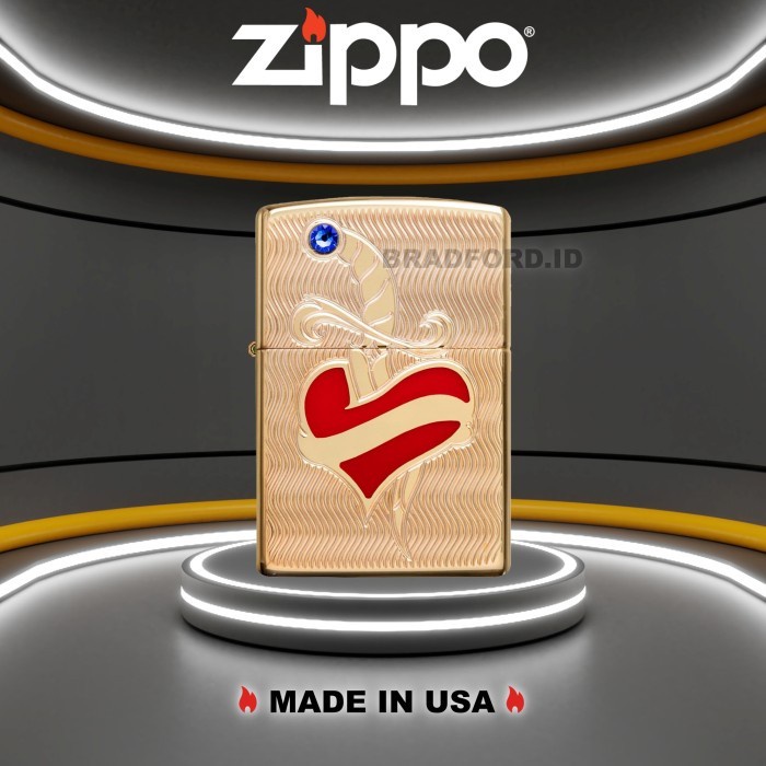 Jual Zippo Armor Heart and Sword Design 49303 Original Made In USA | Shopee Indonesia