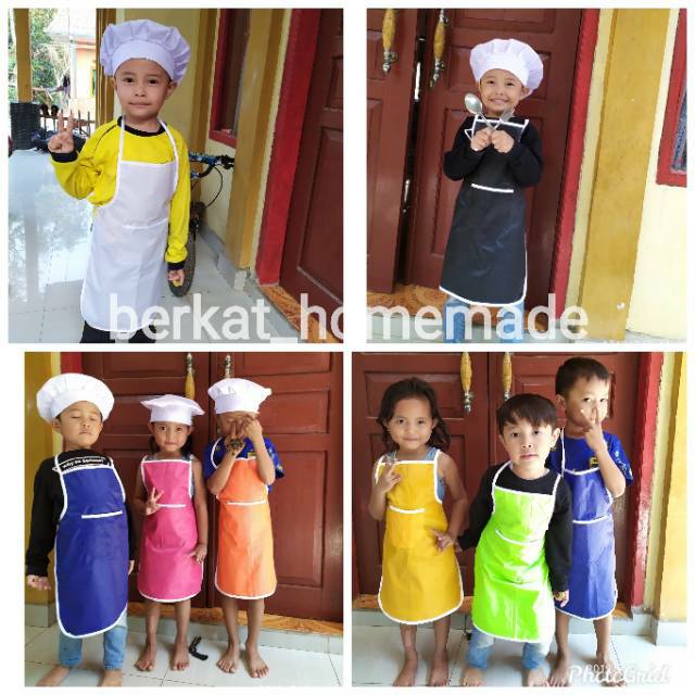 Jual TERMURAH!!! CELEMEK ANAK APRON ANAK POLOS WATERPROOF | Shopee ...
