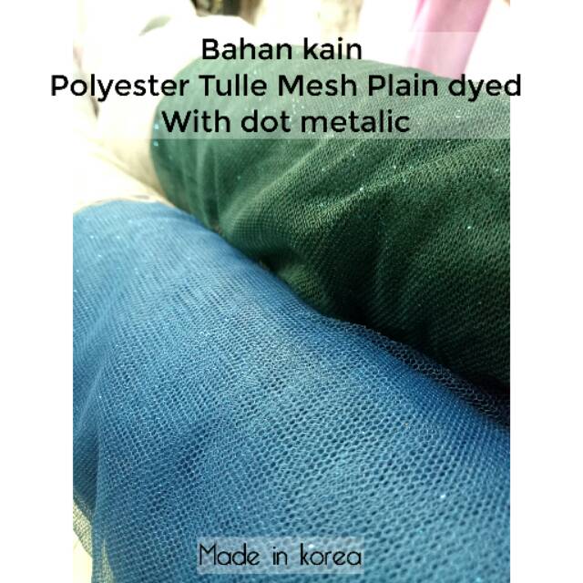 Jual BAHAN KAIN POLYESTER TULLE GLITER MESH PLAIN DYED WITH DOT METALIC ...
