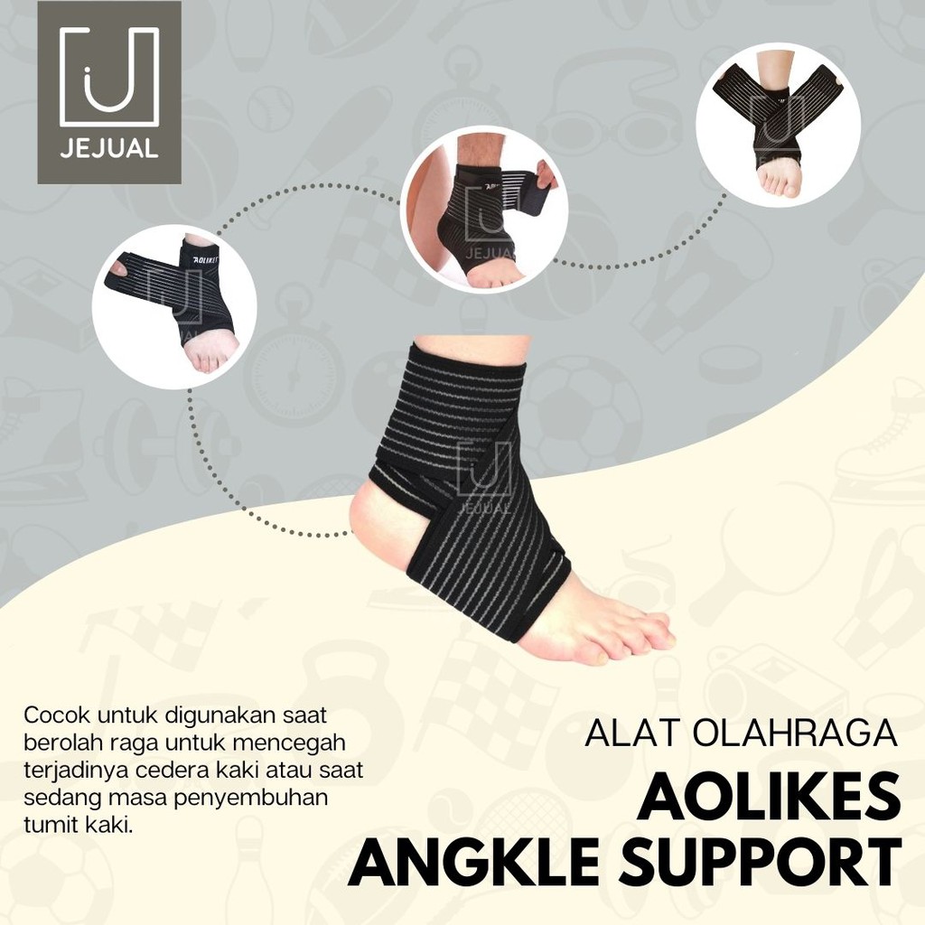 Jual Pelindung ENGKEL TUMIT AOLIKES/Ankle Support/Kain Penahan/Deker Kaki FItness/Olahraga/Gym ...
