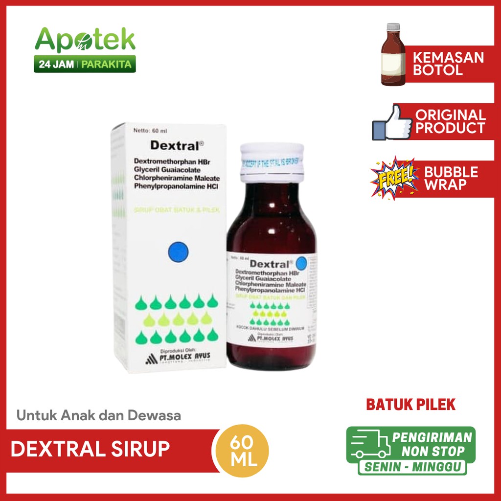 Jual Dextral Tablet/Forte Sirup Obat Batuk Demam Pilek Anak dan Dewasa ...