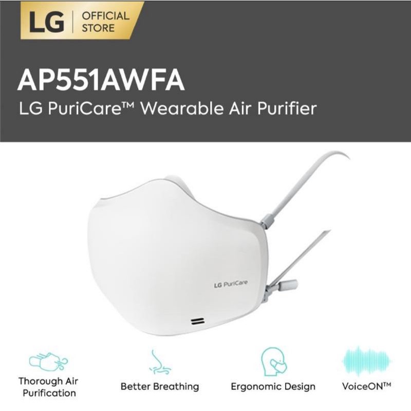 Jual LG Puricare Mask Wearable Air Purifier Mask AP551AWFA | Shopee ...