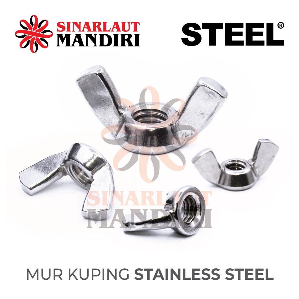 Jual Mur Kuping Stainless Steel / Mur Kupu Kupu / Wing Nut SS 1/4 ...