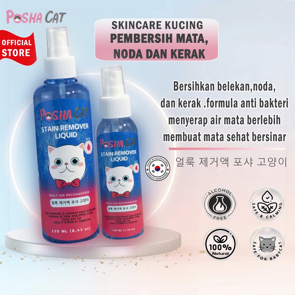 Jual Posha_cat Stain remover liquid / pembersih mata kucing ...