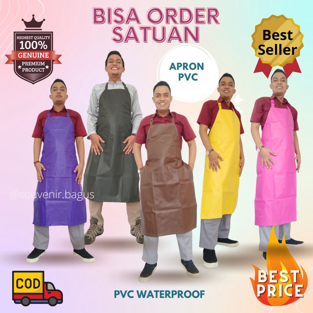 Jual Apron Masak Cuci Piring Celemek PVC Anti Air Waterproof steward ...