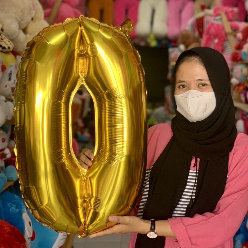 Jual Balon Foil Angka Besar 80 cm, Balon Angka Jumbo, Balon Karakter ...