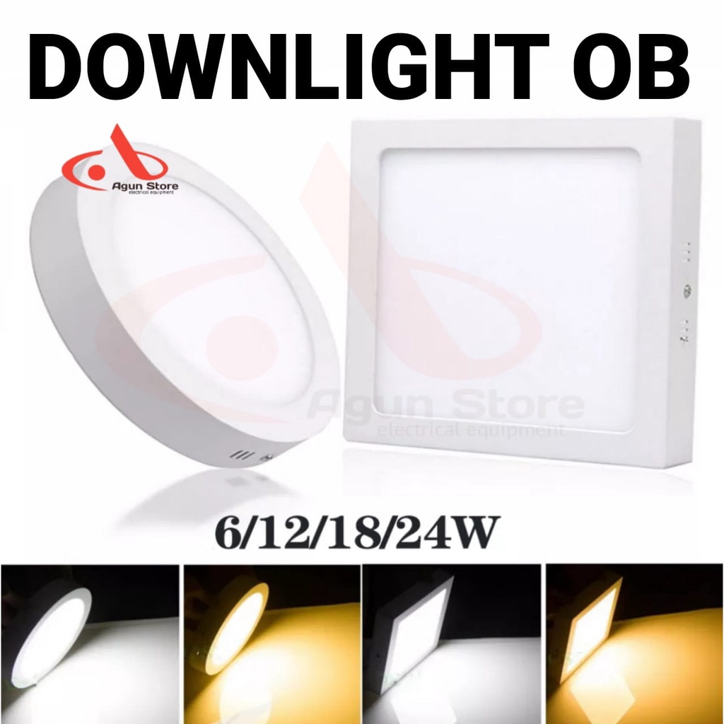 Jual Lampu Downlight LED Panel Outbow Bundar Bulat Round 12W 12 W Watt 12Watt OB Hias Plafon ...