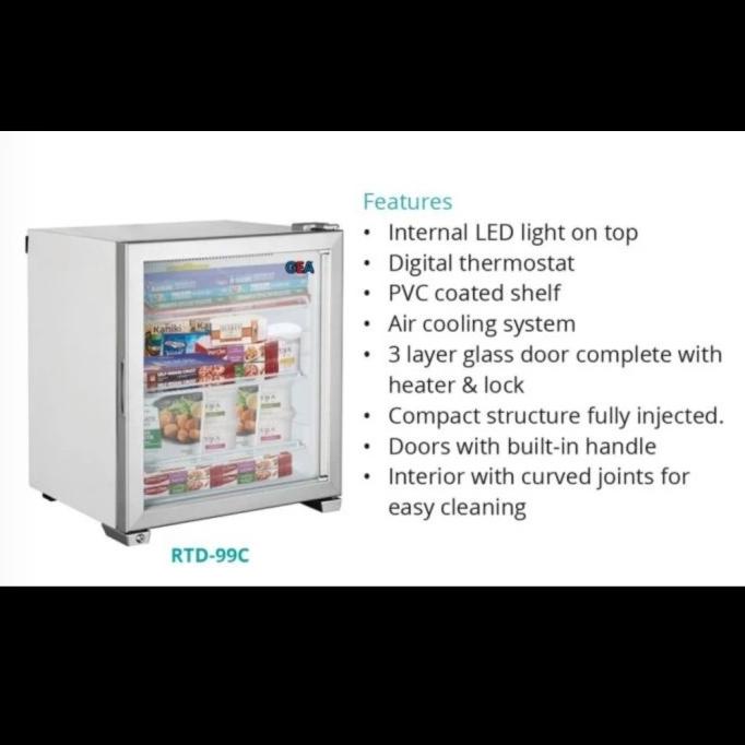Jual cooler gea rtd99c rtd/ rtd 99c mini upright glass door freezer ...