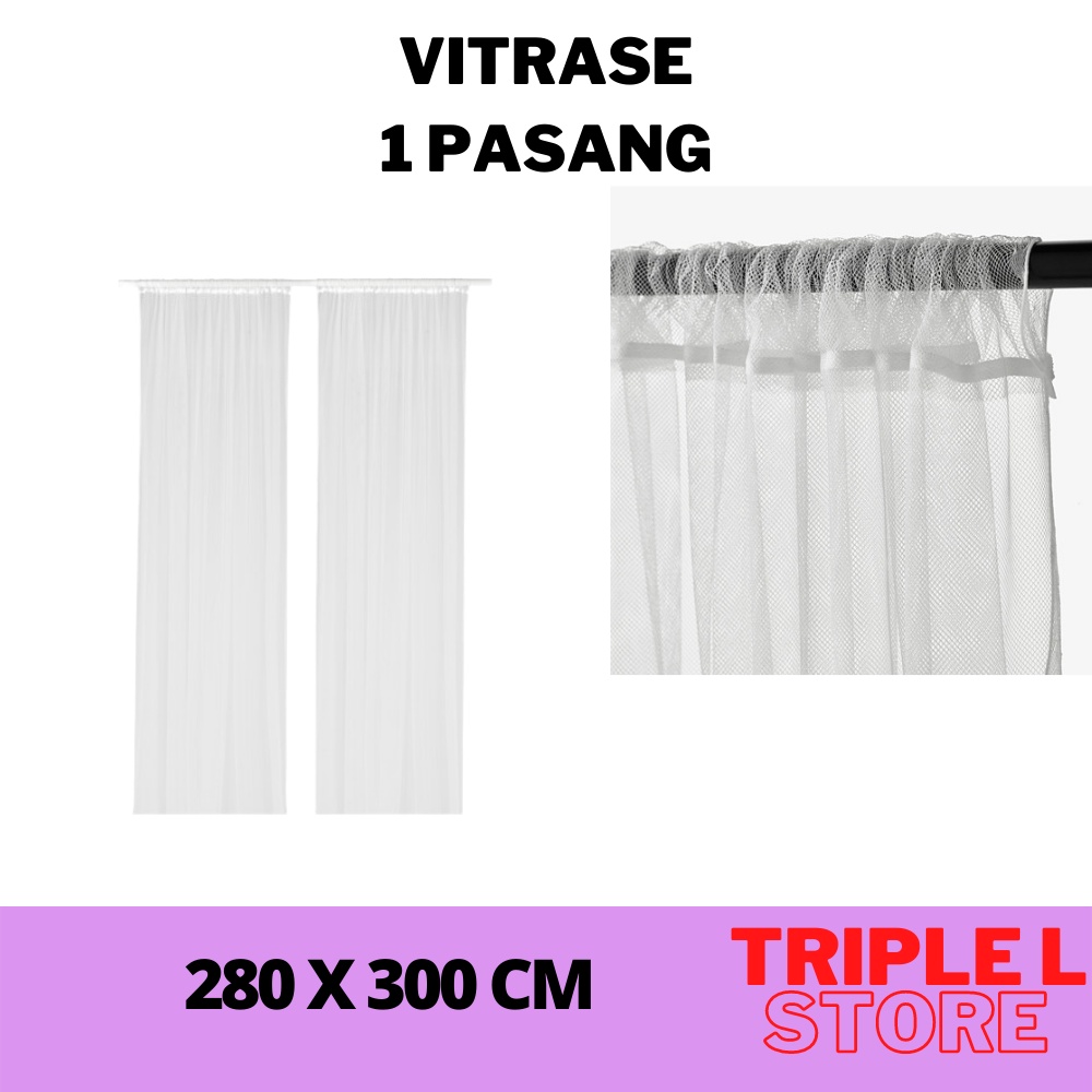 Jual Vitrase Gorden Jaring Polos 1 Pasang 250 x 300 cm | Shopee Indonesia