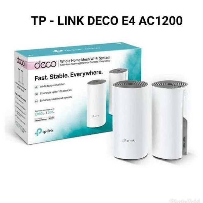 Jual TP-Link Deco E4 (2-pack) AC1200 Whole Home Mesh Wi-Fi System isi 2 ...