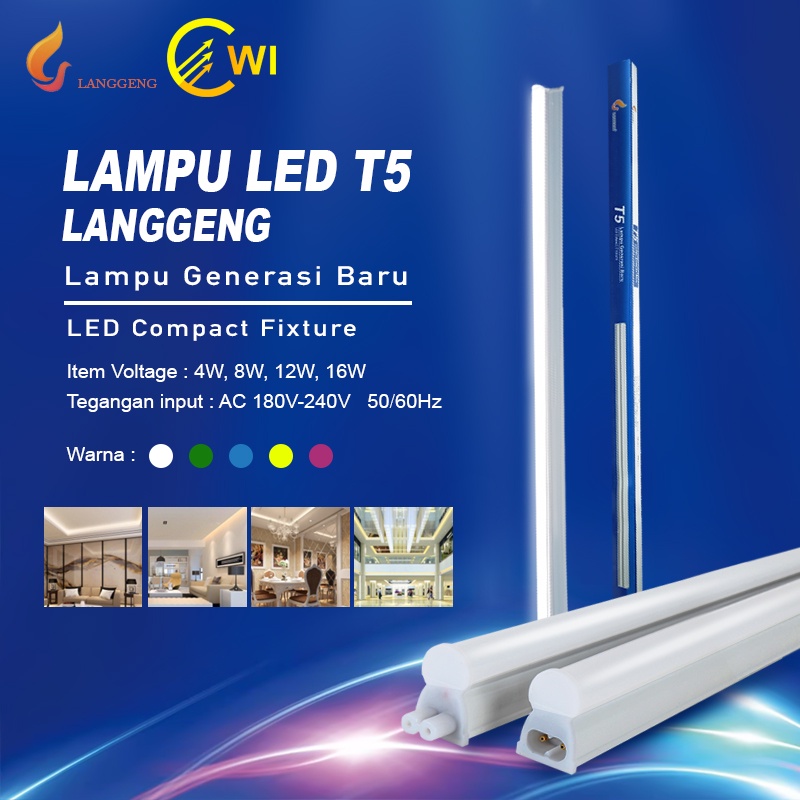 Jual Lampu Set LED T5 8 Watt Langgeng | Shopee Indonesia