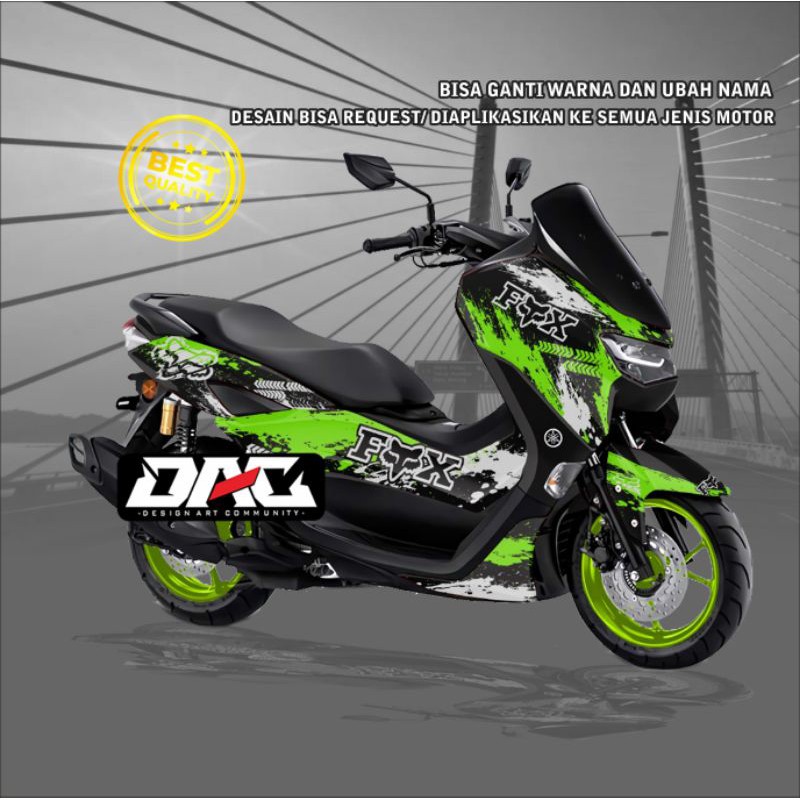 Jual Sticker Decal full body grafis simple NMAX hijau hitam fox ...
