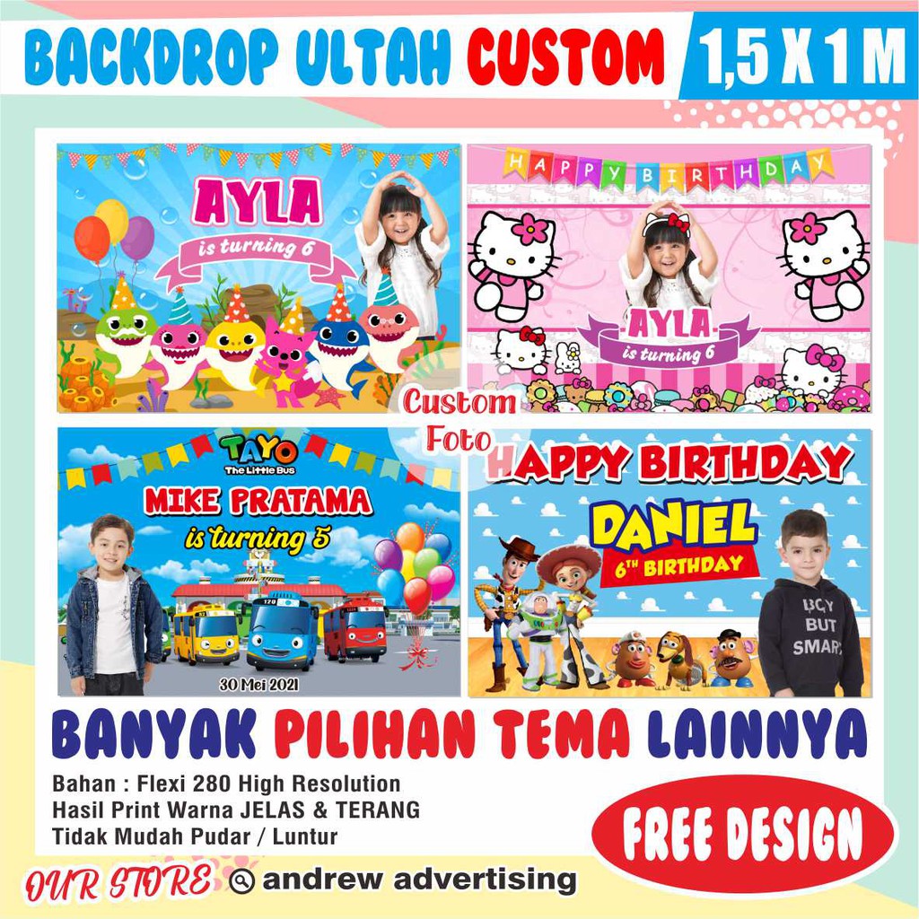 Jual RB BANNER ULANG TAHUN / BACKDROP ULTAH / SPANDUK ULANG TAHUN ...