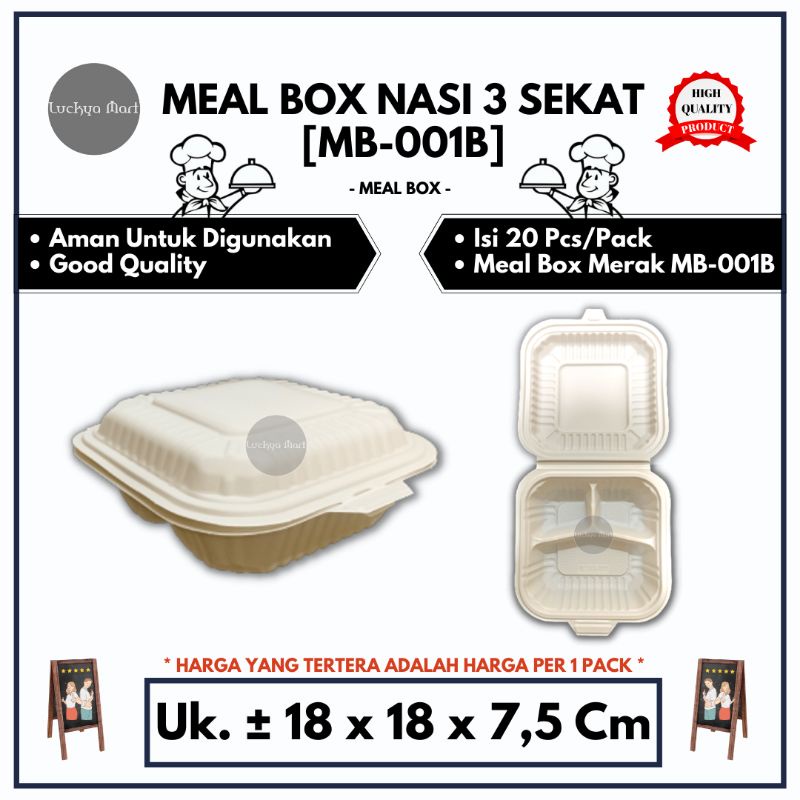 Jual Mealbox nasi 3 sekat / meal box merak 3 sekat / mealbox MB-001B ...