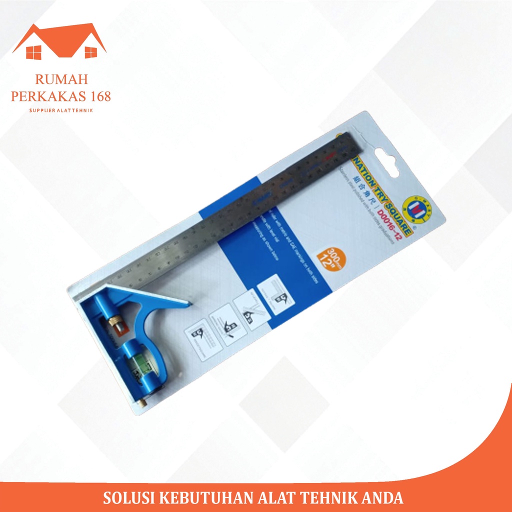 Jual C-MART SIKU TUKANG 12" MODEL GESER + WATERPAS COMBINATION SQUARE ...