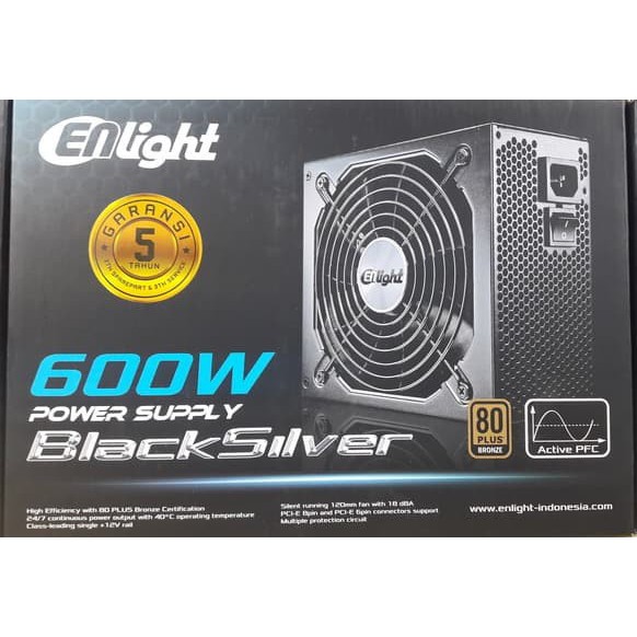 Jual Power Supply Enlight 600Watt - Bronze 80+ - PSU 600Watt Enlight ...