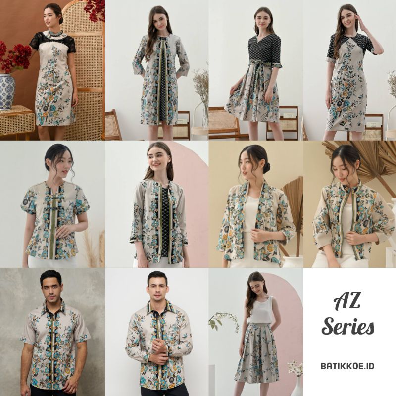 Jual AZ Series - Baju Batik Couple Family/Seragam Keluarga Kemeja Dress/252 AZ/263 AZ/113 AZ/135 ...