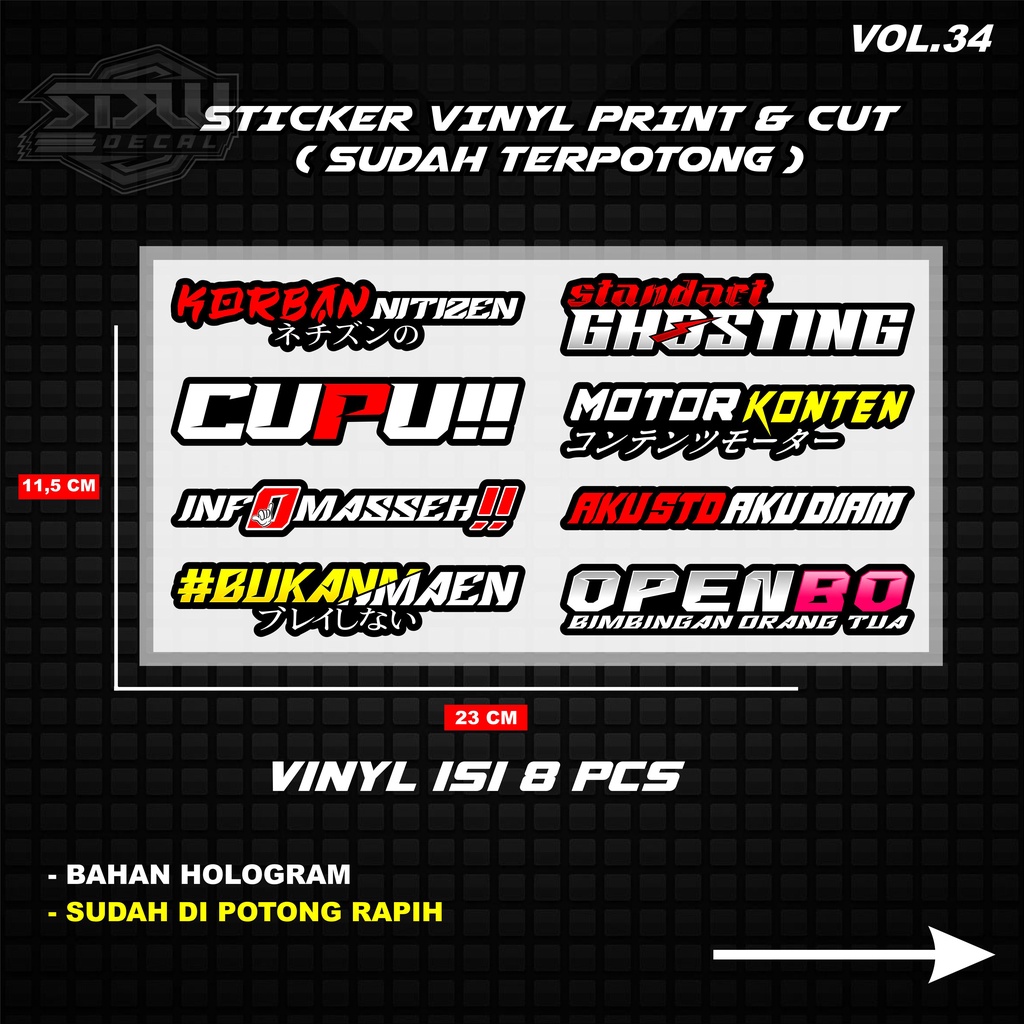 Jual Stiker Print Cut Stiker Motor Variasi Stiker Racing | Shopee Indonesia