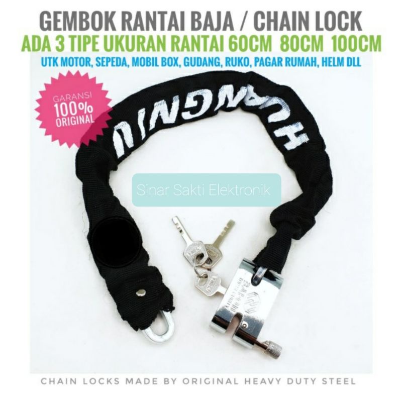 Jual Gembok Rantai 60cm Gembok Sepeda Motor Pagar Tebal | Shopee Indonesia
