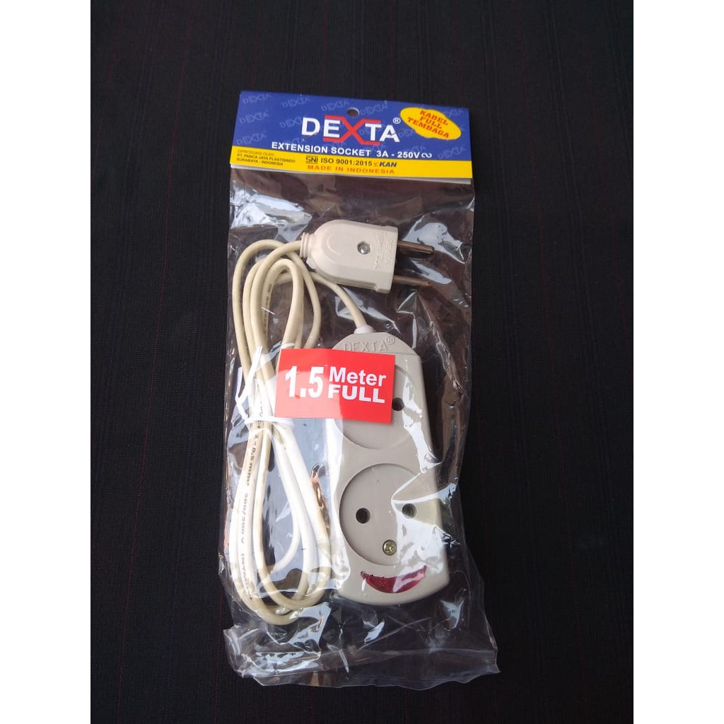Jual DEXTA Stop Kontak Gepeng 2 Lubang + Kabel 1.5mtr Full | Shopee ...