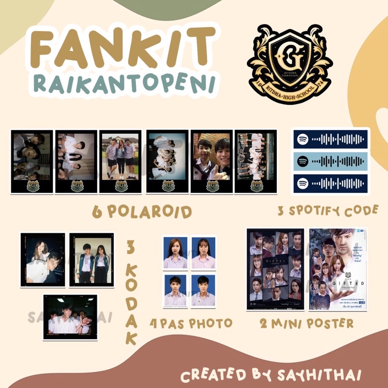 Jual Fankit Series Raikantopeni Thai Gmmtv The Gifted Sotus 2Gether Bad ...