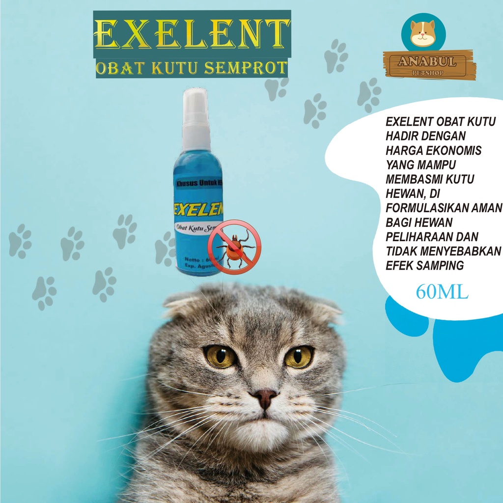 Jual OBAT KUTU SEMPROT HEWAN 60ML EXELENT COCOK UNTUK KUCING DAN ANJING ...