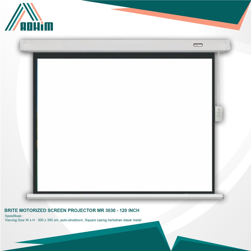 Jual BRITE MOTORIZED SCREEN PROJECTOR MR 3030 - 120 INCH LAYAR ...