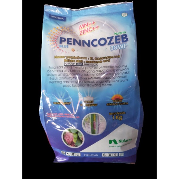 Jual Fungisida Penncozeb mankozeb biru 80wp + mm+zinc isi 1kg | Shopee ...