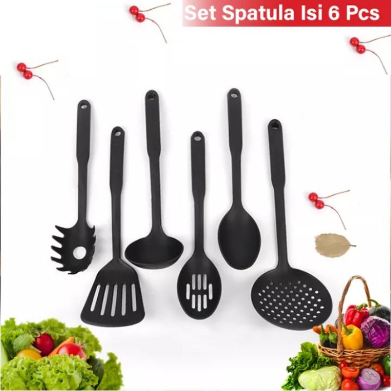 Jual SPATULA SET ISI 6 PIECIES (BLACK) | Shopee Indonesia