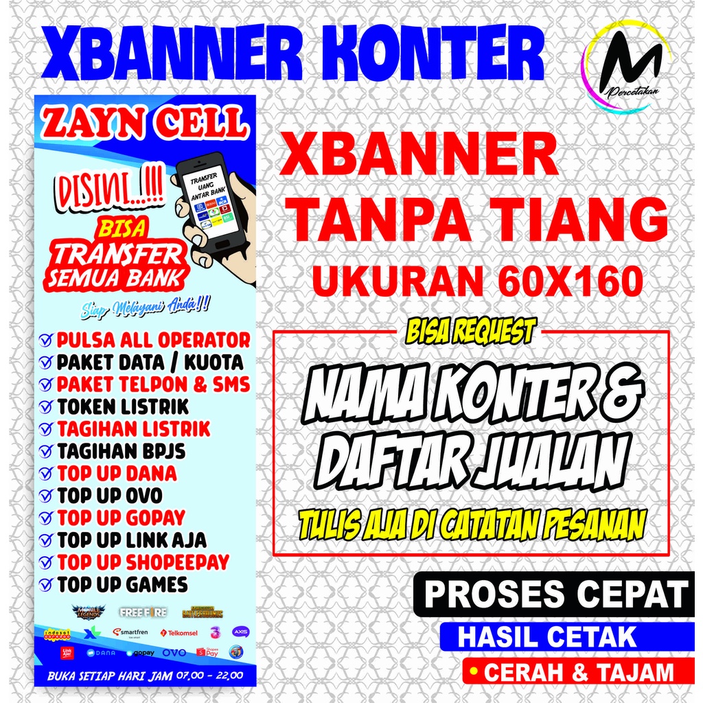 Jual XBanner Konter / Banner Transfer / Tanpa tiang ukuran 60x160 ...