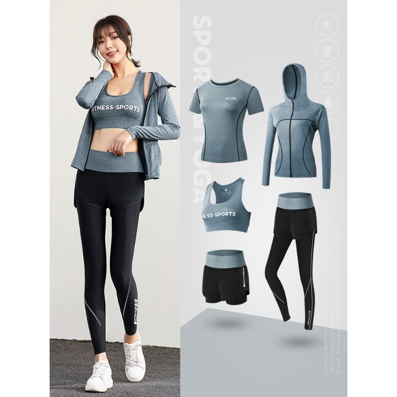 Jual Baju Olahraga Wanita dengan Jacket 5in1 Set Acizs Yoga Fitnesa Gym | Shopee Indonesia