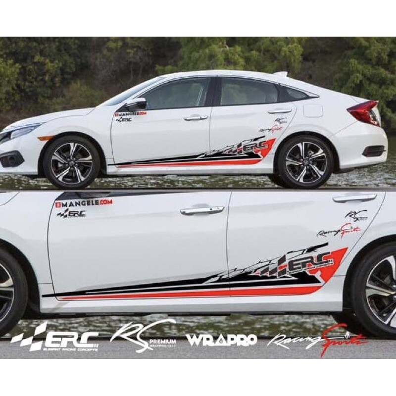 Jual sticker stiker mobil racing sport modif pintu samping list lis ...