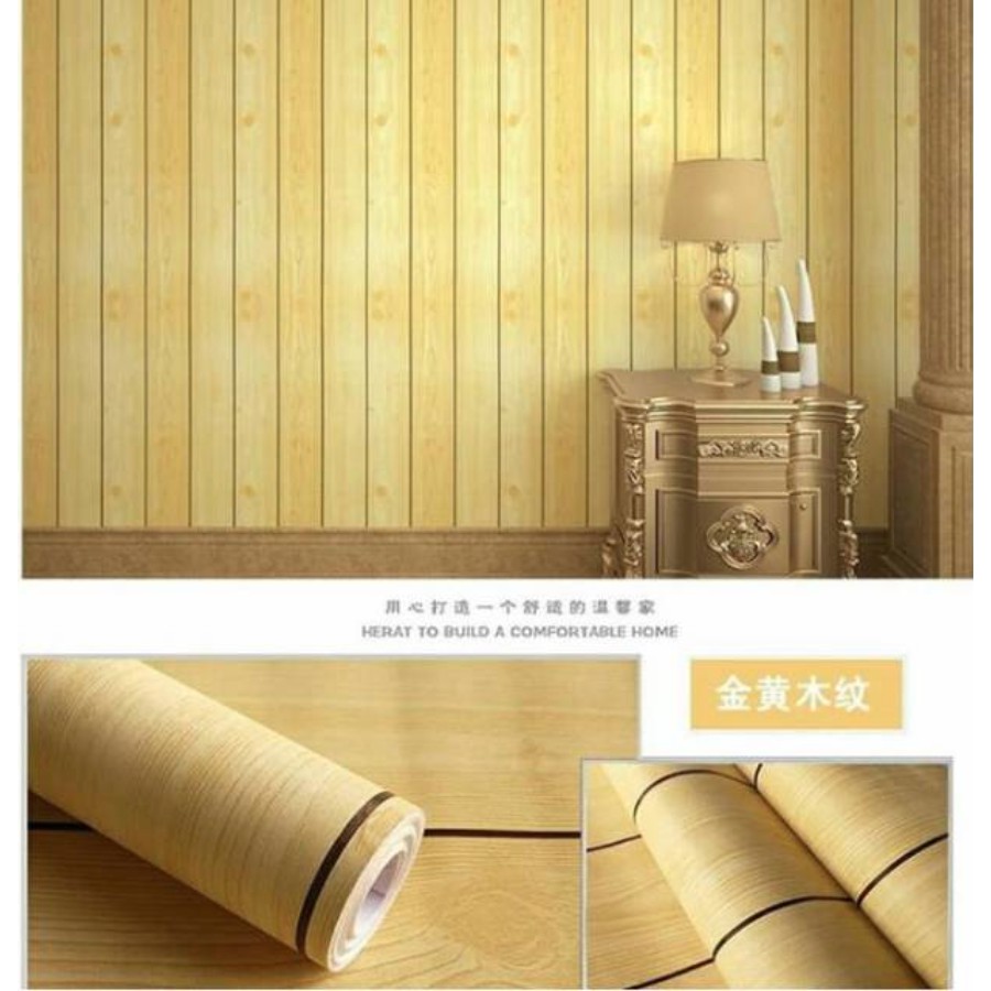 Jual WALLPAPER DINDING UKURAN 45 cm x 10 M Motif SERAT KAYU COKLAT ...