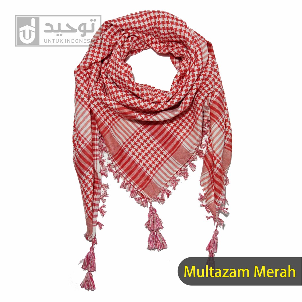 Jual Sorban Shemagh Multazam Tactical Slayer Warna Merah/Sorban Tenun ...
