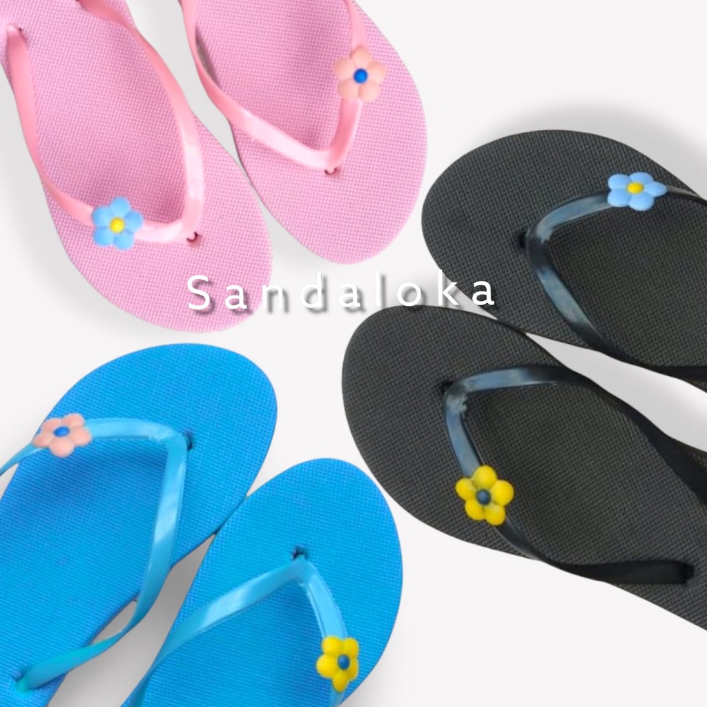 Jual Sandal Wanita Cantik Bunga | Sendal Jepit Flower | Shopee Indonesia