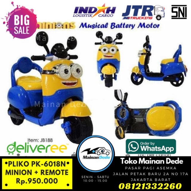 Jual Mainan Anak Motor Aki Minion Pliko PK-5700N | Shopee Indonesia