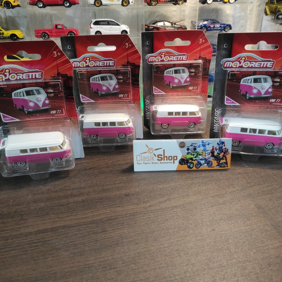 Jual Majorette Vintage Cars VW T1 Bus Pink New Arival Valentine Diecast ...