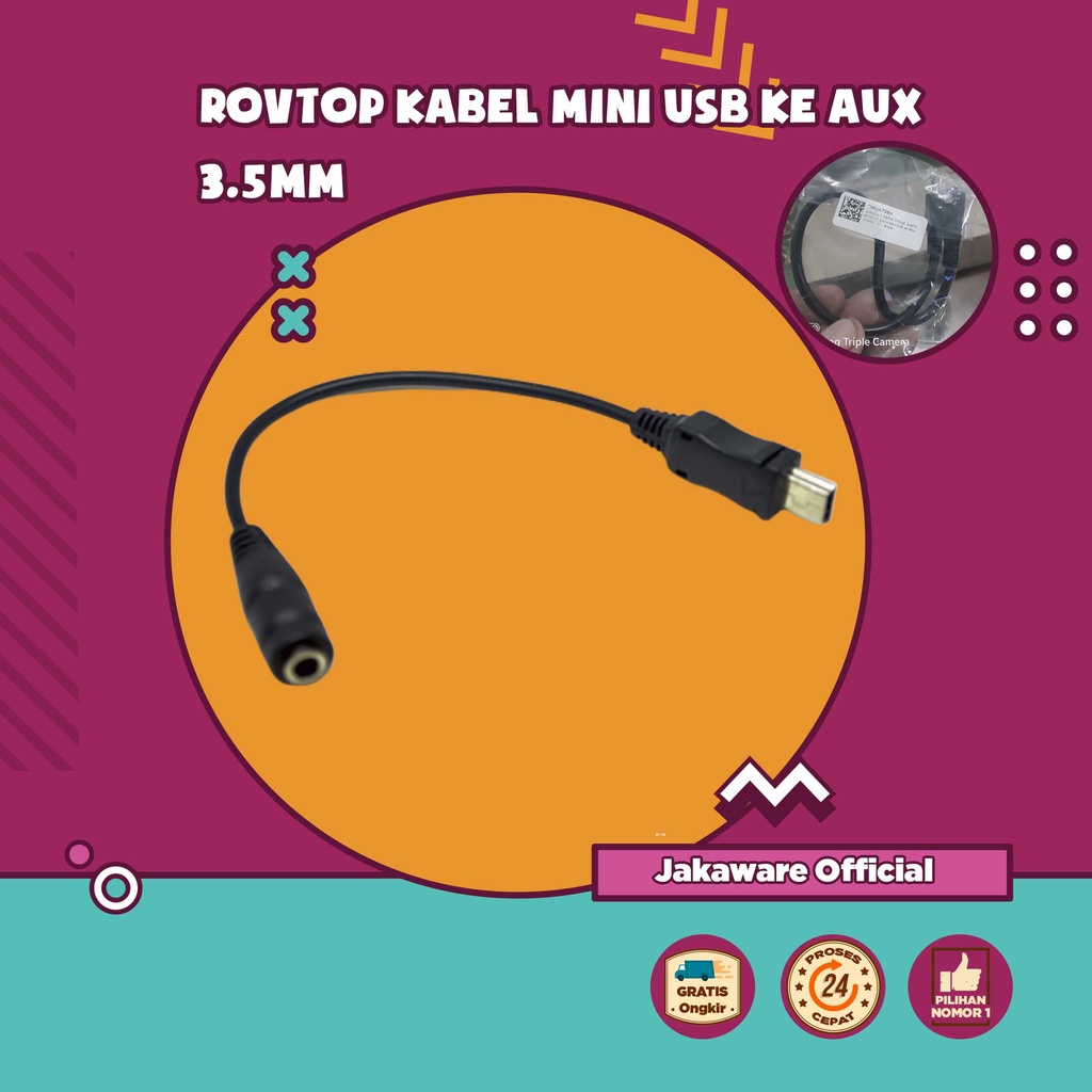 Jual ROVTOP KABEL MINI USB KE AUX 3.5MM ALAT PENGHUBUNG GADGET COLOKAN ...