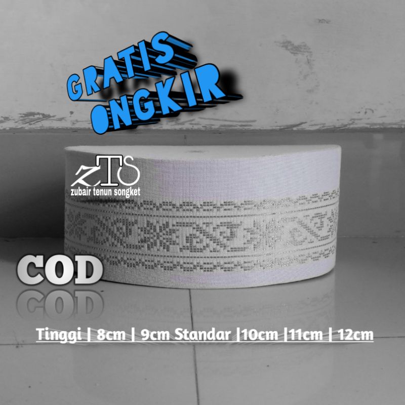 Jual PECI SONGKOK MOTIF CEREK PUTIH SILVER SONGKO KOPIA KOPYA ZUBAIR ...