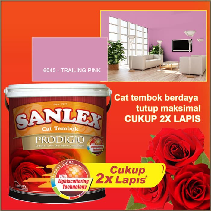 Jual Cat Tembok SANLEX PRODIGIO Warna 6045 TRAILING PINK Kemasan Galon ...