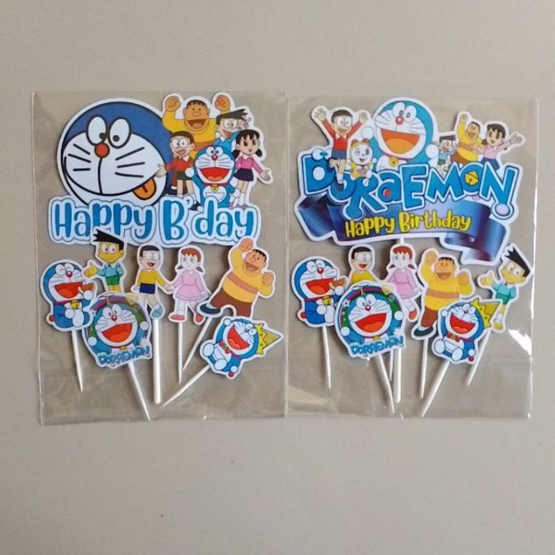 Jual Topper ulang tahun/hiasan kue tart DORAEMON | Shopee Indonesia