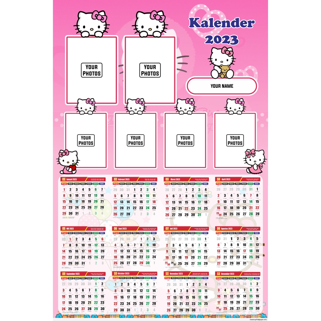 Jual kalender 2024 custom foto, 12 bulan klem besi | Shopee Indonesia